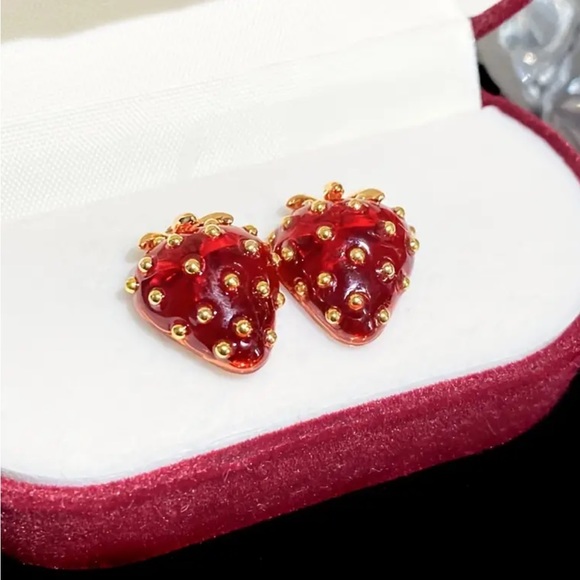 Fashion Jewelry | Jewelry | Red Strawberry Stud Earrings | Poshmark